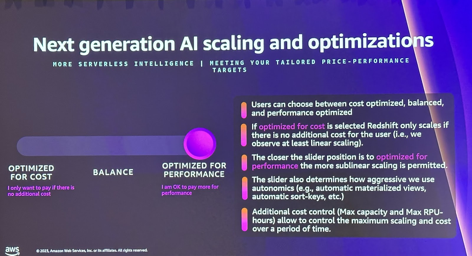 Amazon Redshift ServerlessのAIによるスケーリングと最適化 - Hyper Billing